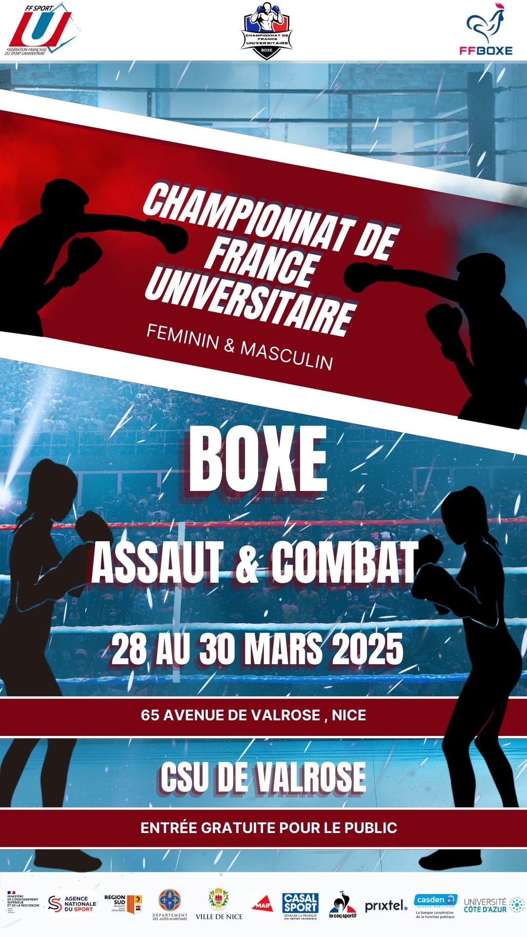 CHAMPIONNAT DE FRANCE UNIVERSITAIRE DE BOXE 28 AU 30 MARS 2025 - NICE ...